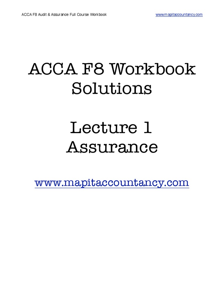 Workbook and Solutions PDF | PDF | Internal Audit | Audit