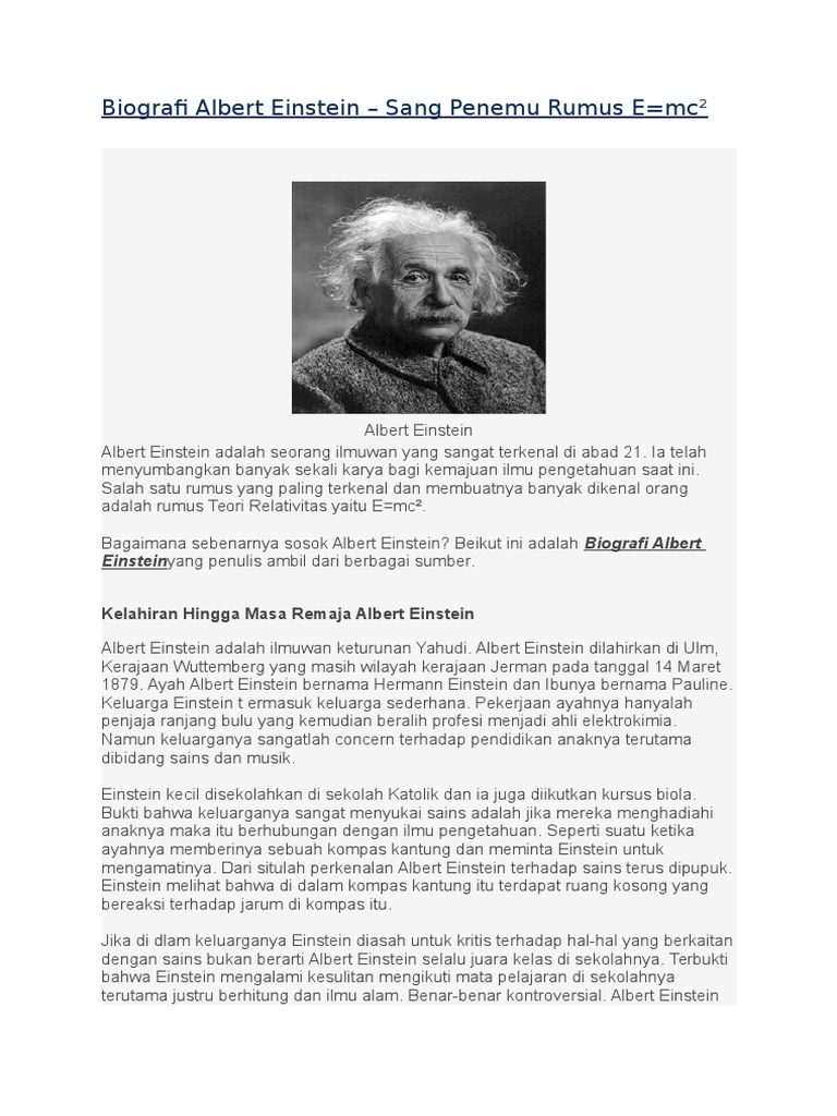 Biografi Albert Einstein | PDF