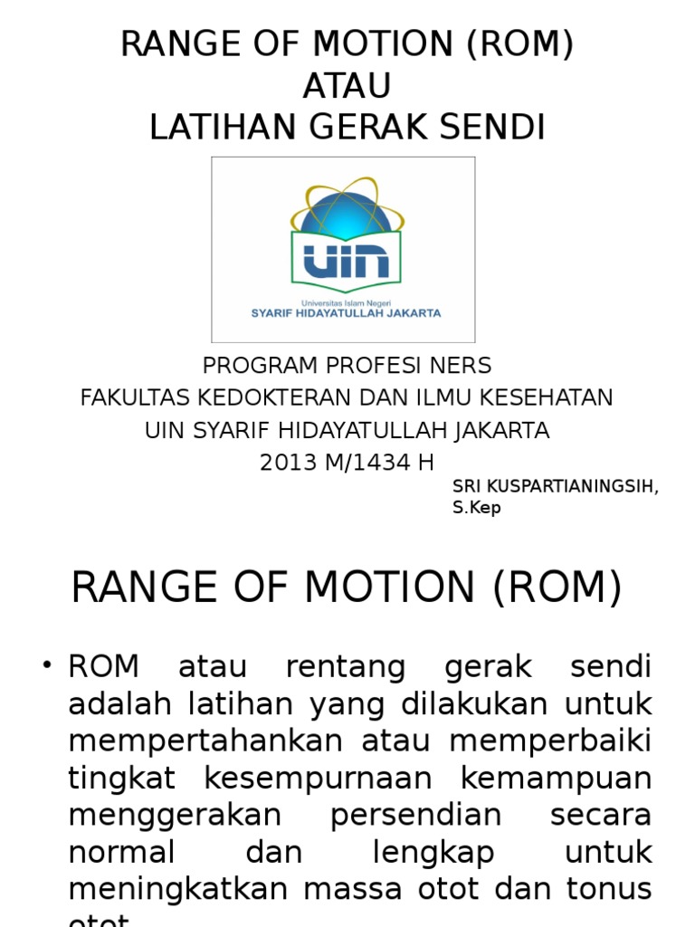 Flip Chart Range of Motion Rom | PDF