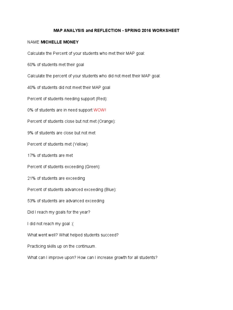 Map Analysis and Reflection - Spring 2016 Worksheet | PDF