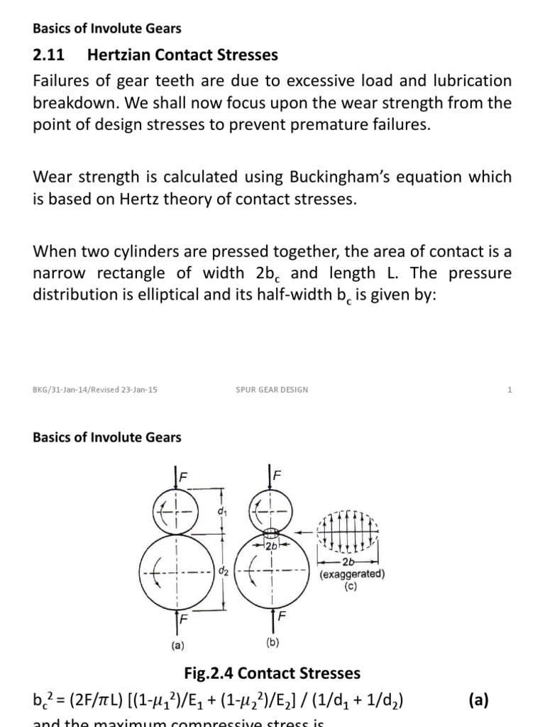 Hertzian Contact Stresses | Strength Of Materials | Gear | Free 30-day ...