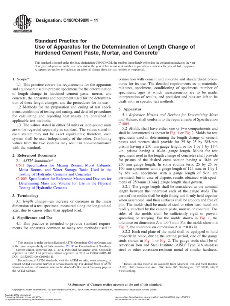 Astm C490 | PDF | Heat Treating | Concrete