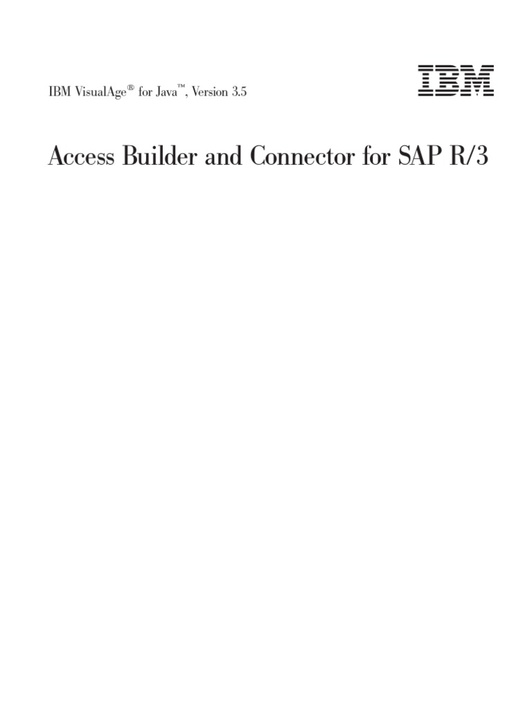 Access Builder and Connector For SAP R3 | PDF | Enterprise Java Beans ...