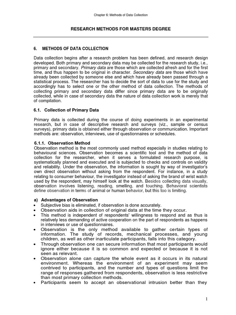 Research Methods - Chapter 6 | PDF | Survey Methodology | Questionnaire