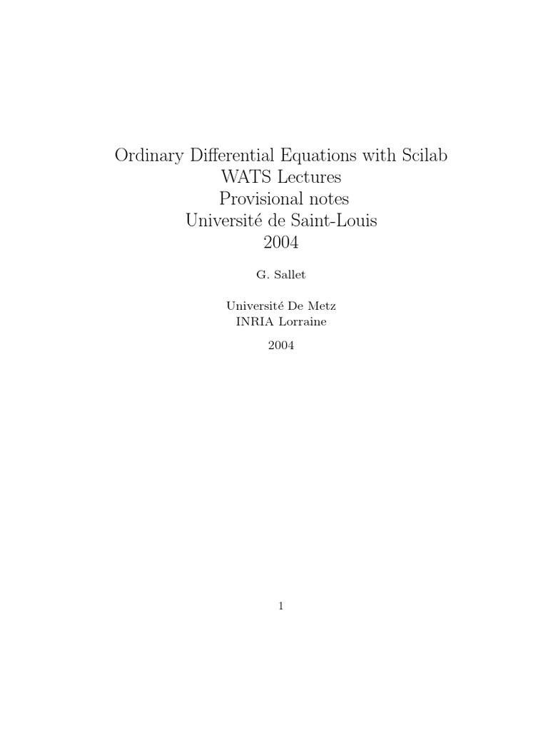 ODE Scilab | PDF | Ordinary Differential Equation | Continuous Function