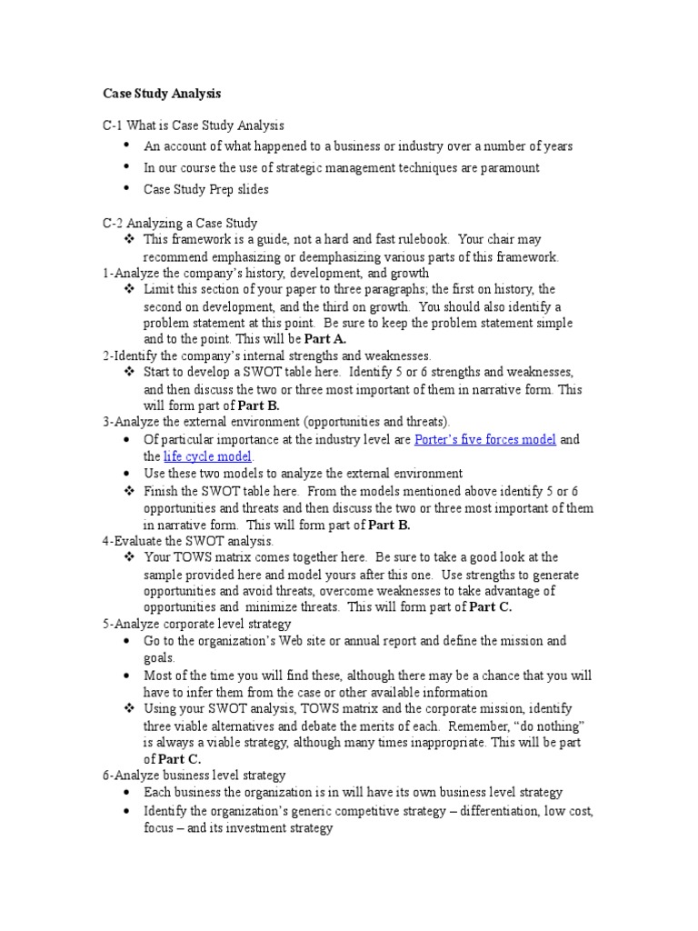 Case Study Analysis | PDF | Strategic Management | Swot Analysis