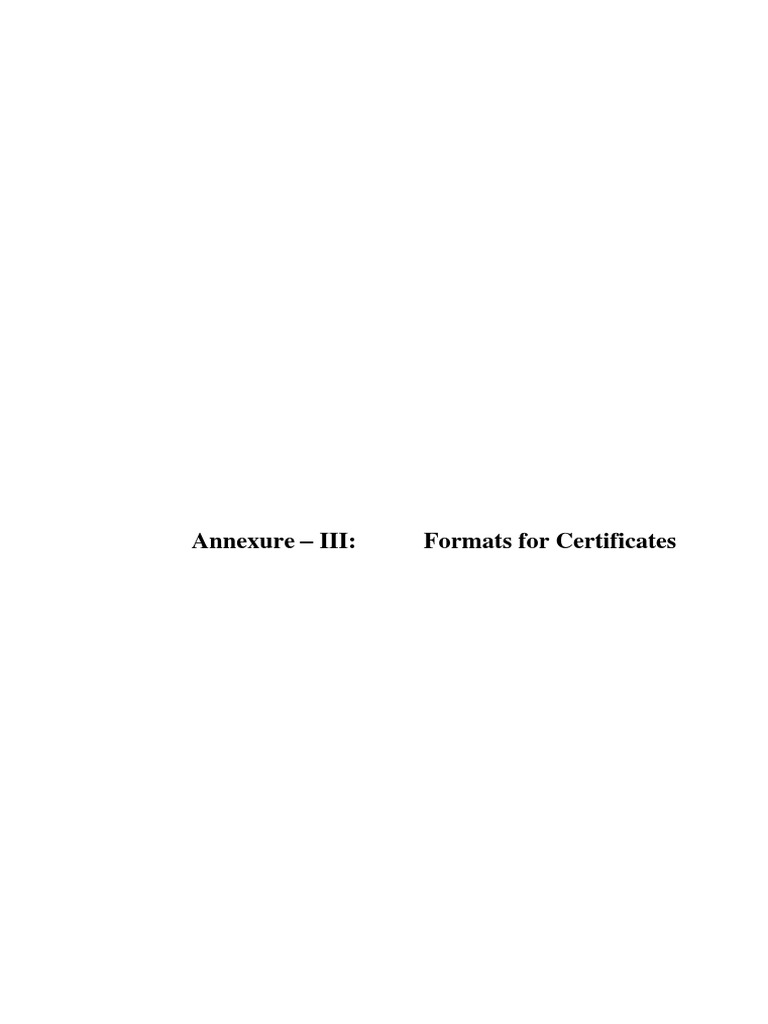 Annexure - III: Formats For Certificates | PDF | Magistrate | Disability