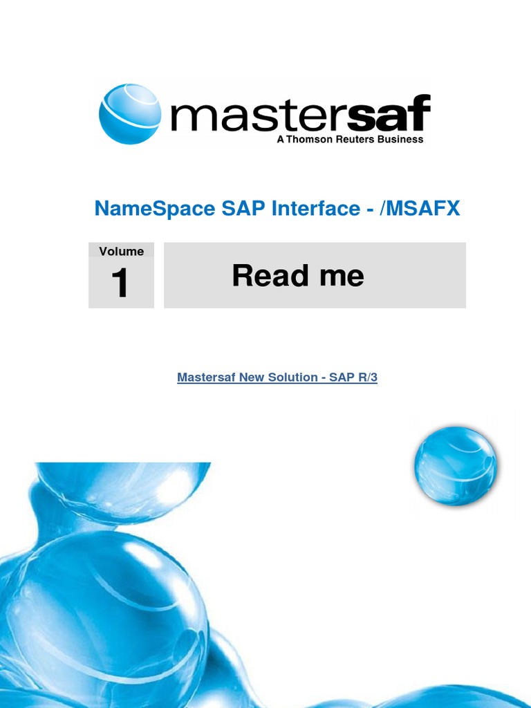 Mastersaf Interface Namespace SAP - Guide 1 - Read Me | PDF | Interface (Computing) | User Interface