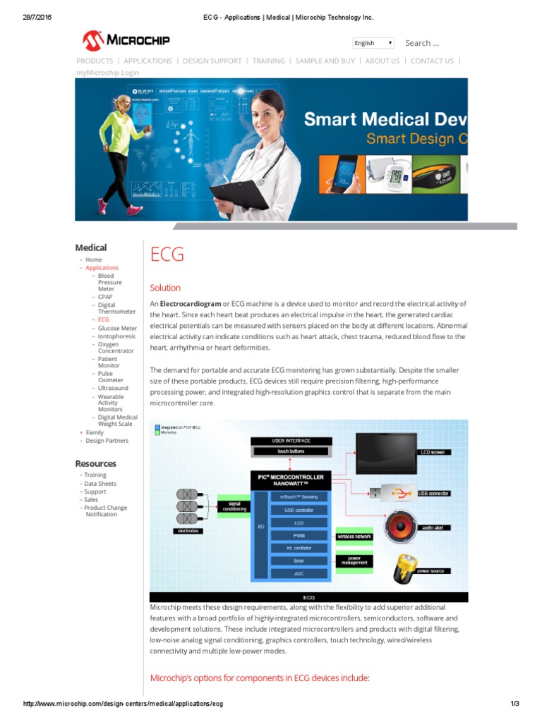 ECG - Applications - Medical - Microchip Technology Inc | PDF | Monitoring (Medicine ...