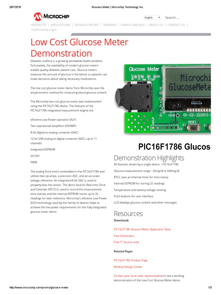 Glucose Meter Microchip Technology Inc Pdf Analog To Digital