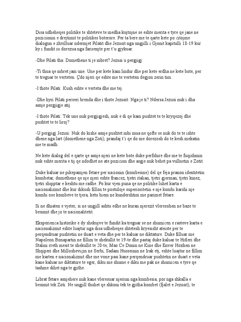 Feja Dhe Nacionalizmi | PDF