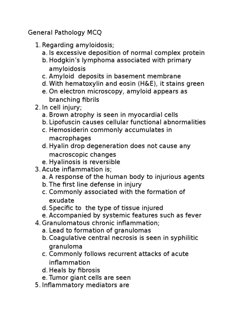 General Pathology MCQ
