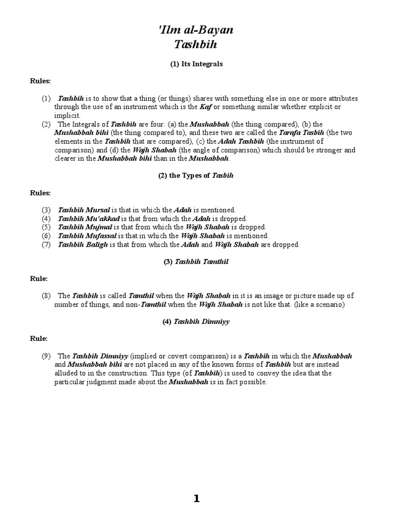 Balaghah Summary in English | PDF | Metaphor | Languages