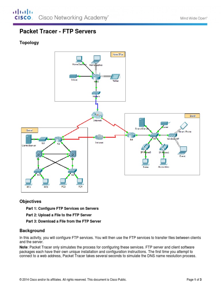 10.2.3.2 Packet Tracer - FTP Instructions | PDF | File Transfer ...