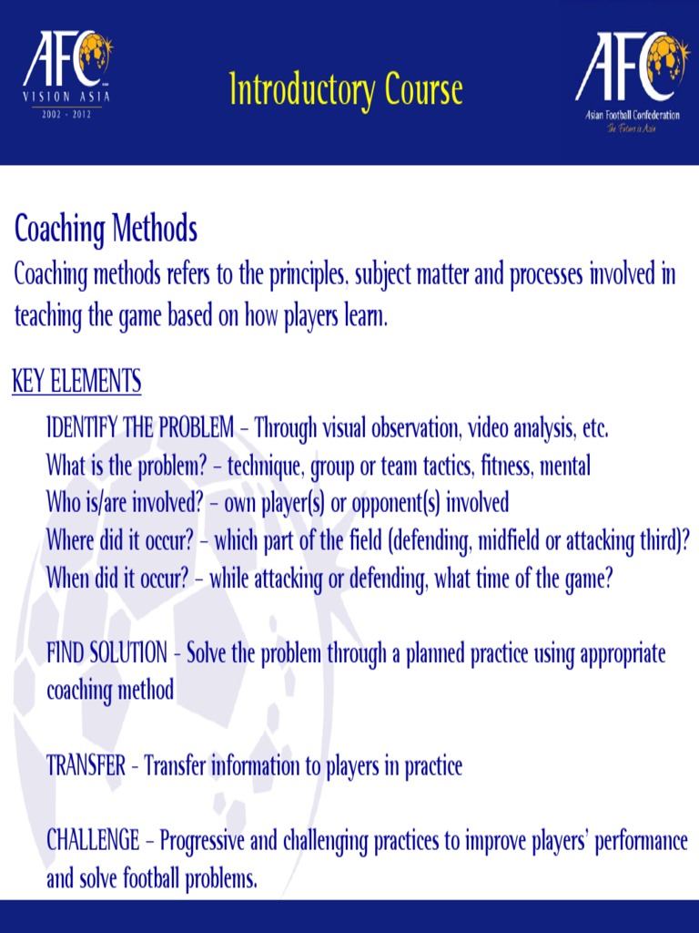 Coaching Methods for Football Training | PDF | Defender (Association ...
