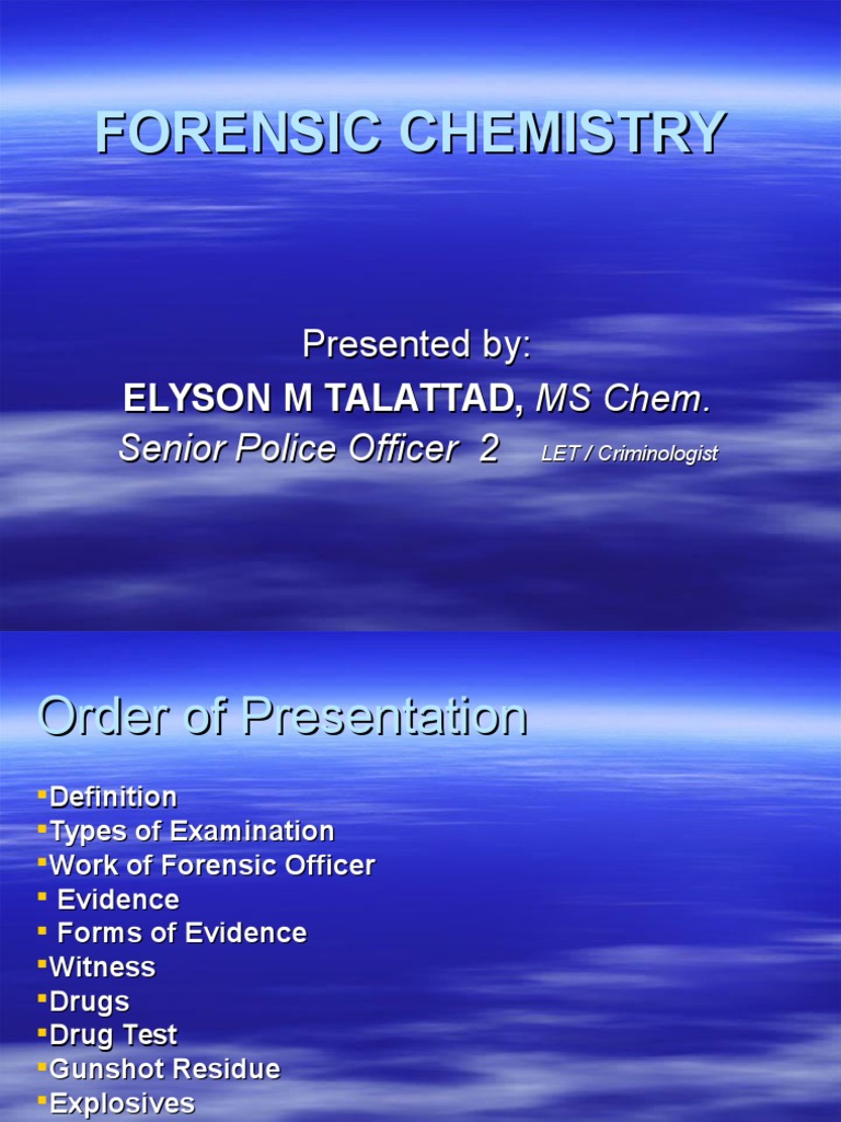 Forensic Chemistry | PDF | Explosive Material | Witness
