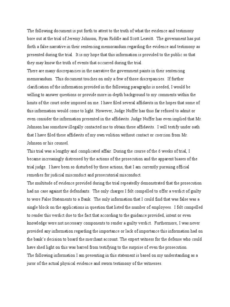 Trial Discrepancies in Johnson Case | PDF | Witness | Credit Card