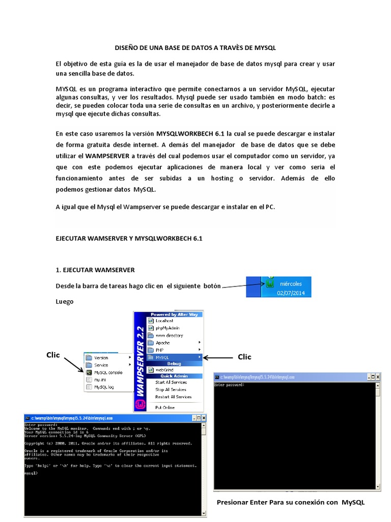 Guia para El Diseño de Una Base de Datos A Traves de Mysql | PDF | Mi sql | Servidor (Computación)