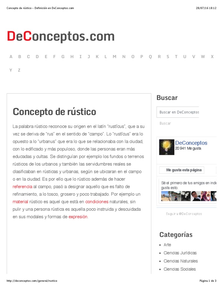Concepto de Rústico - Definición en | PDF