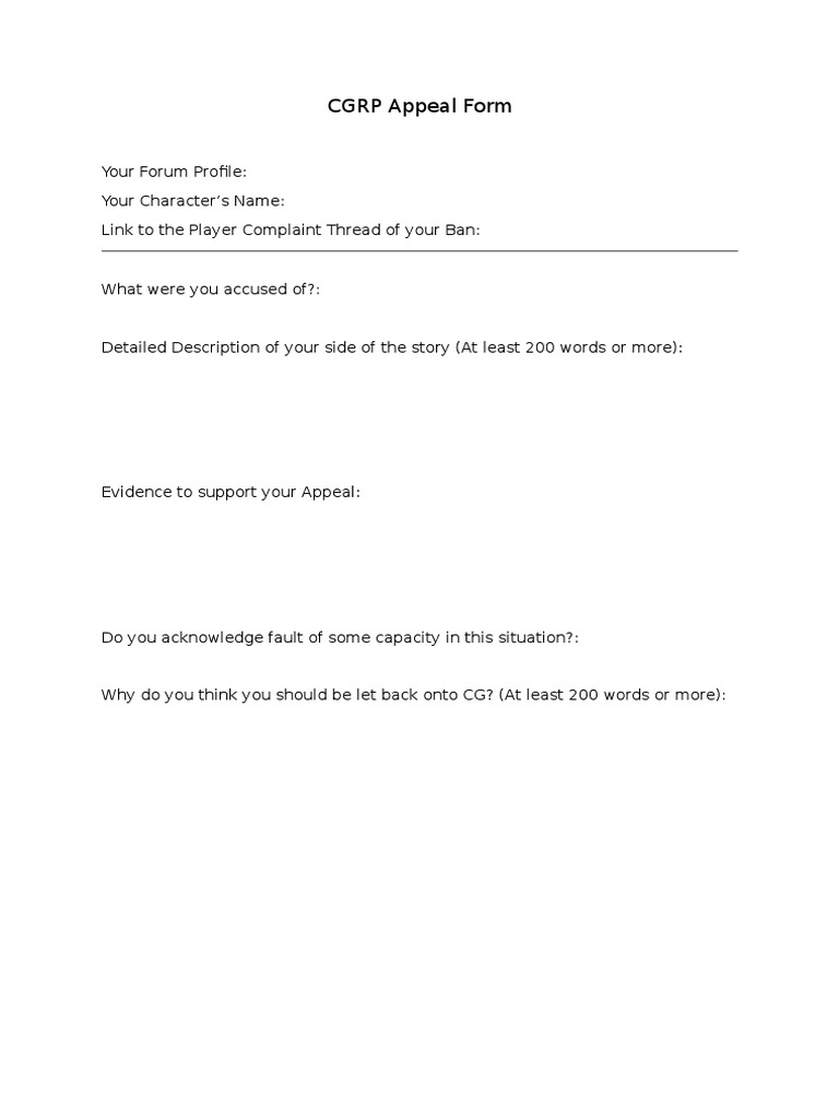 Appeal Form | PDF