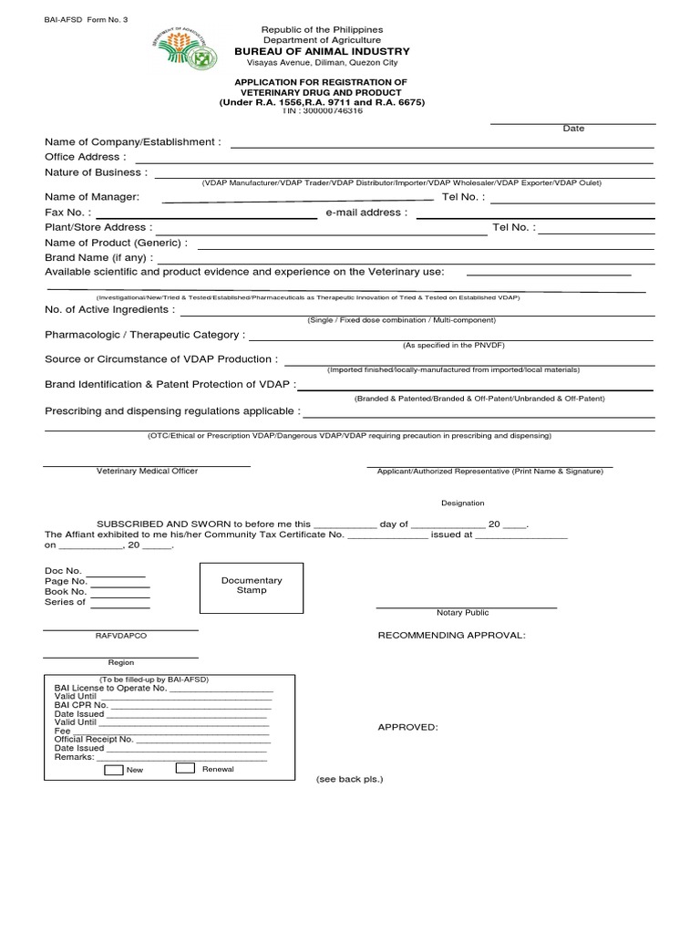 BAI-AFSD-3 Certificate of Product Registration CPR | PDF | Notary ...