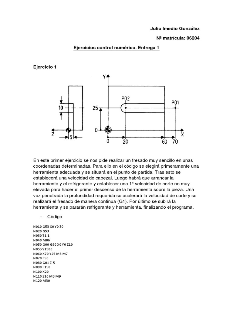 Ejercicio de CNC | PDF | Science | Tecnología (general)