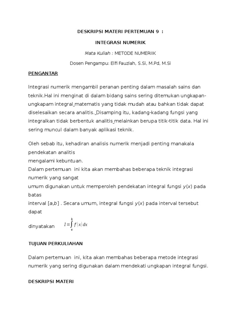 Metode Trapezoida Dan Simpson | PDF