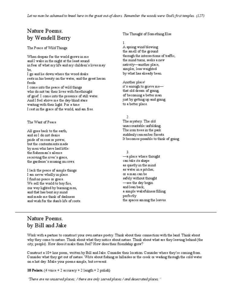 Wendell Berry Poetry | PDF