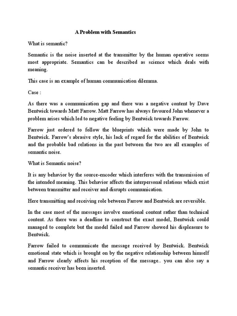 A Problem With Semantics | PDF
