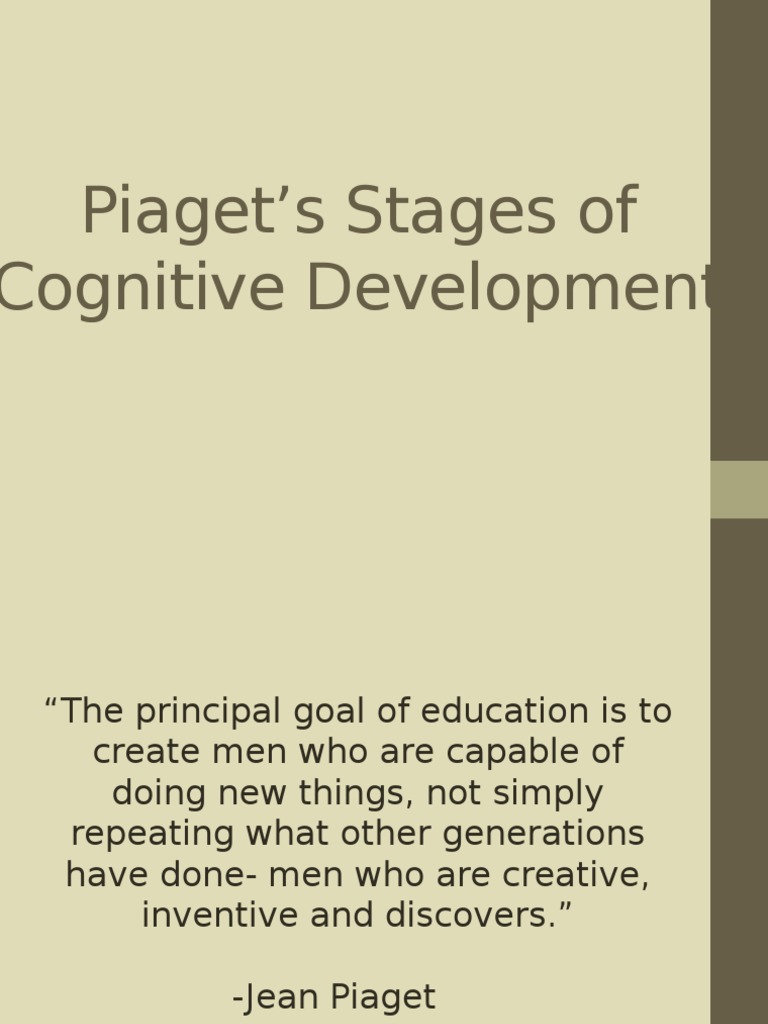 Piaget's Stages of Cognitive Development | PDF | Cognitive Development ...