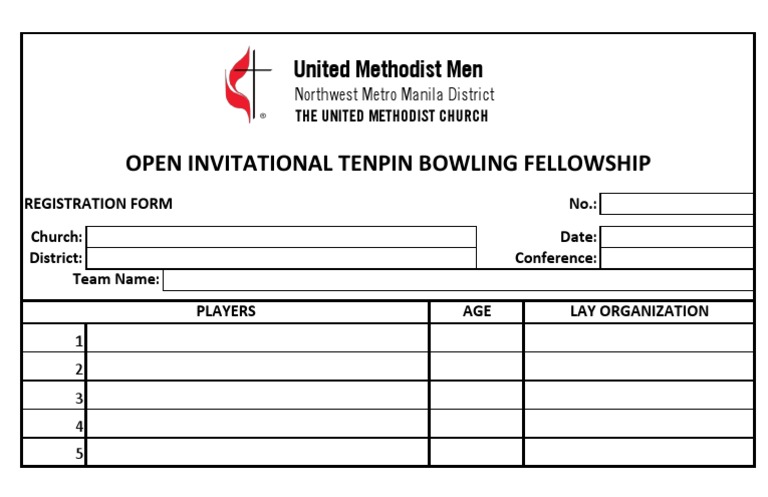UMC Bowling Fellowship Registration Form | PDF
