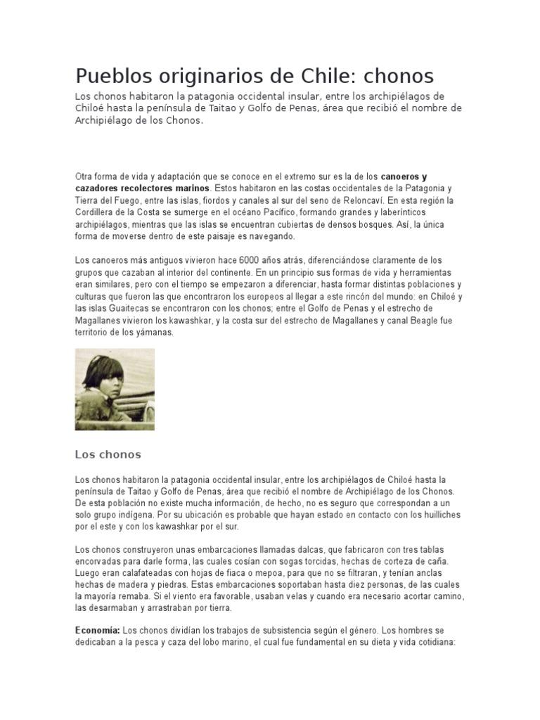 Pueblos Originarios de Chile Los Chonos | Naturaleza