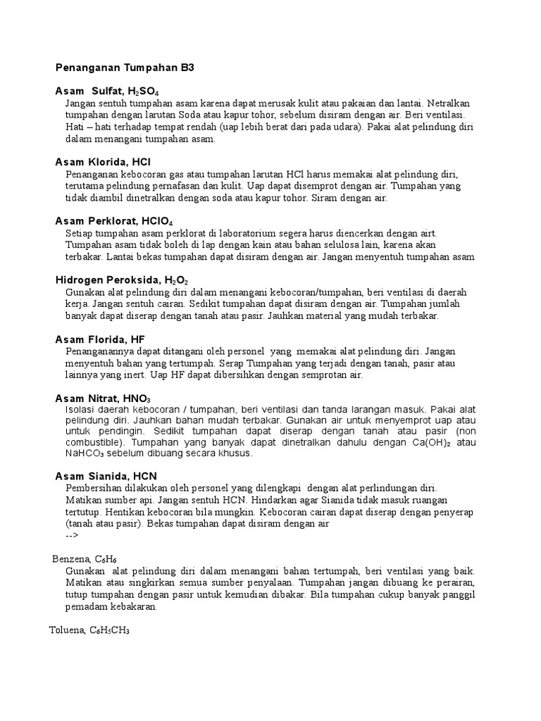Penanganan Tumpahan B3 | PDF