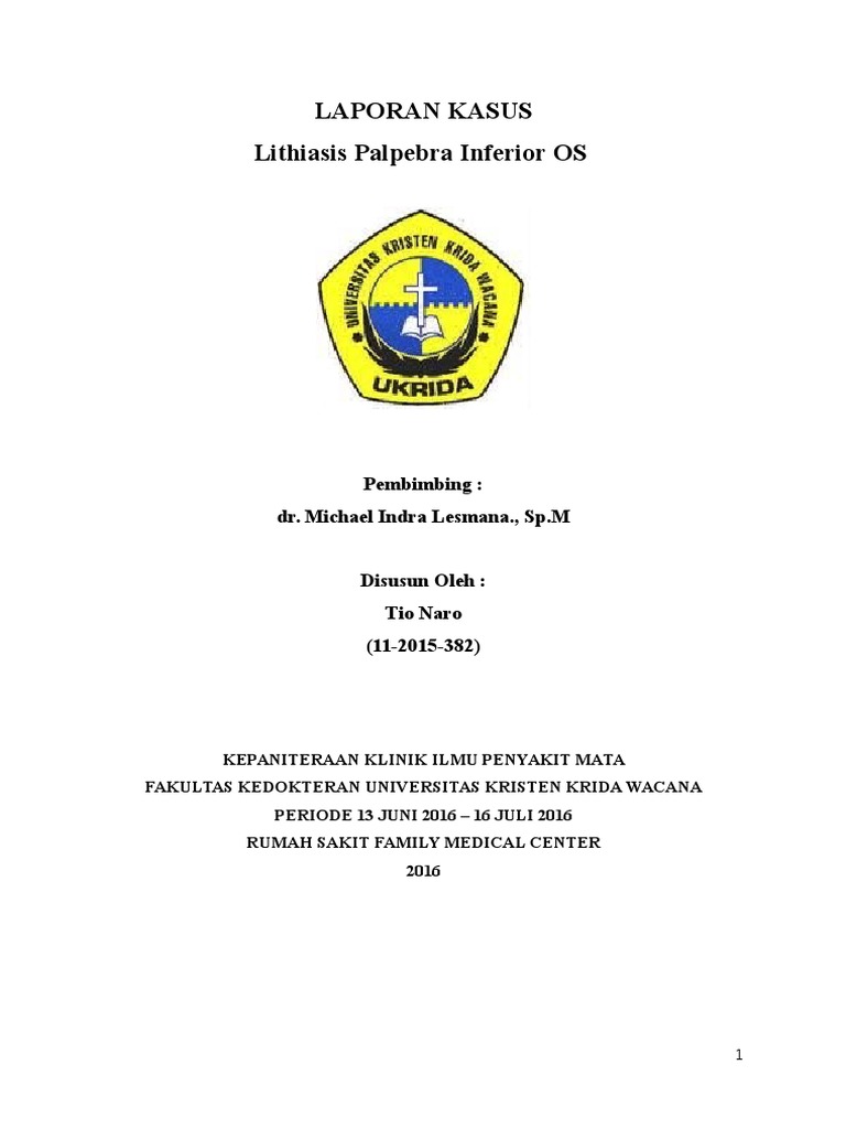 Lithiasis Palpebra Inferior: Kasus dan Penanganan | PDF