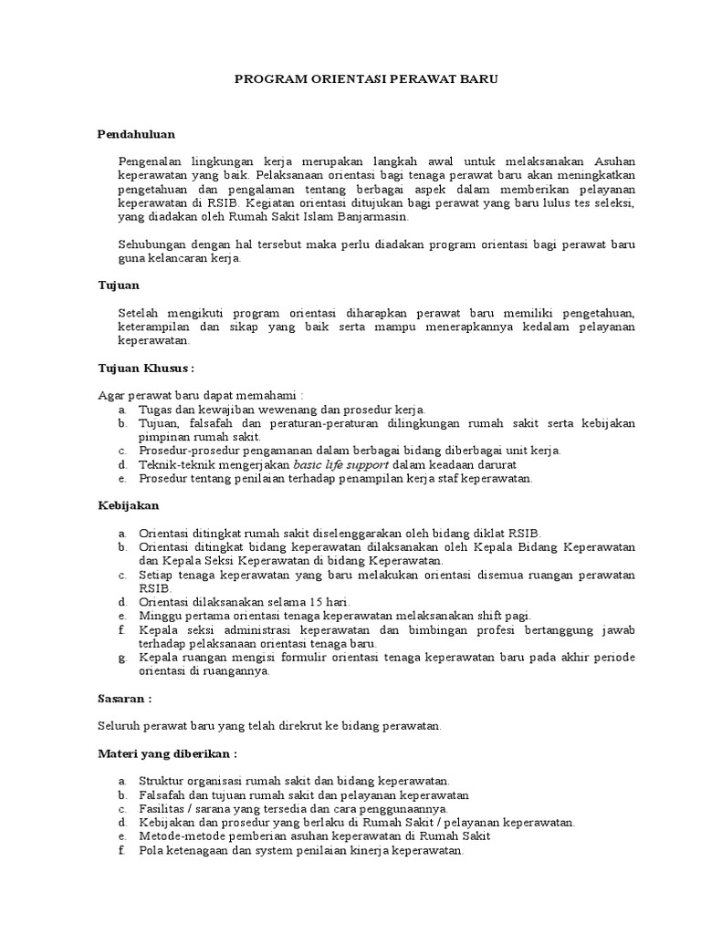 Program Orientasi | PDF