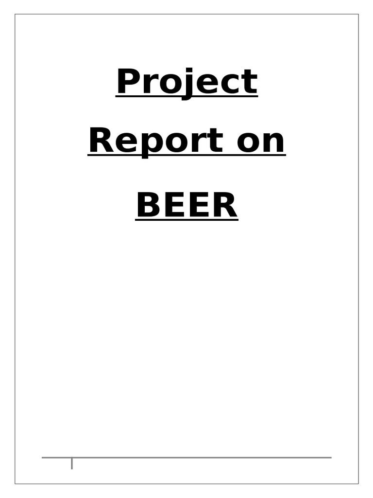 Project Report On Beer | PDF | Brewing | Ale