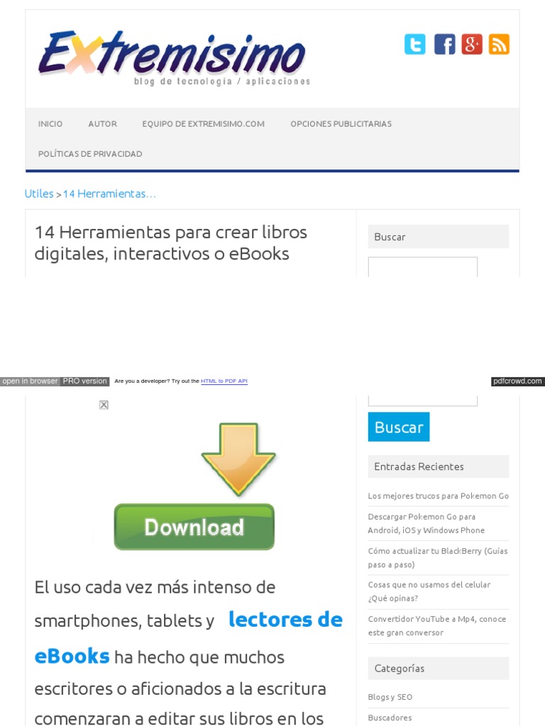 Cómo Crear Libros Digitales Interactivos Ebooks | PDF | Yo libros | E Books