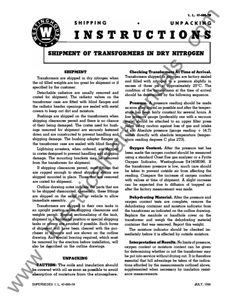 Nitrogen in Transformers | PDF | Transformer | Electrical Impedance
