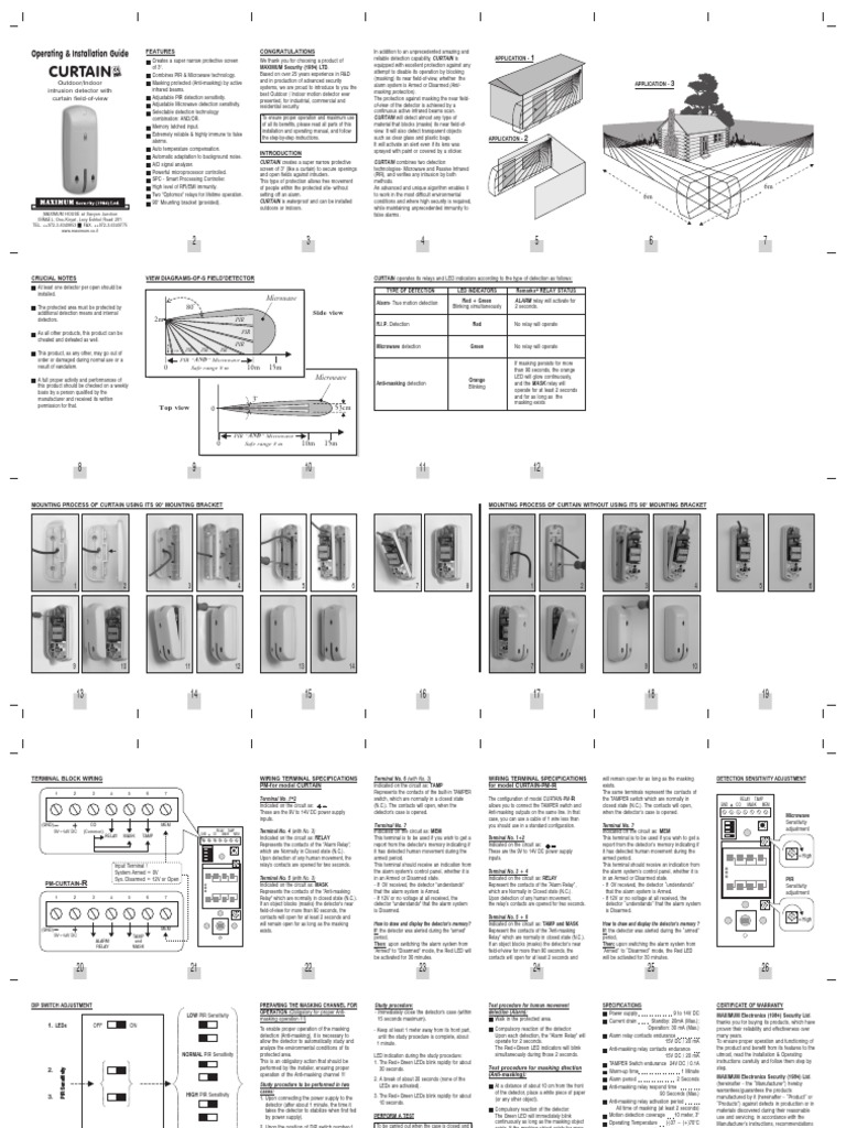 Curtain: Operating & Installation Guide | PDF | Relay | Switch