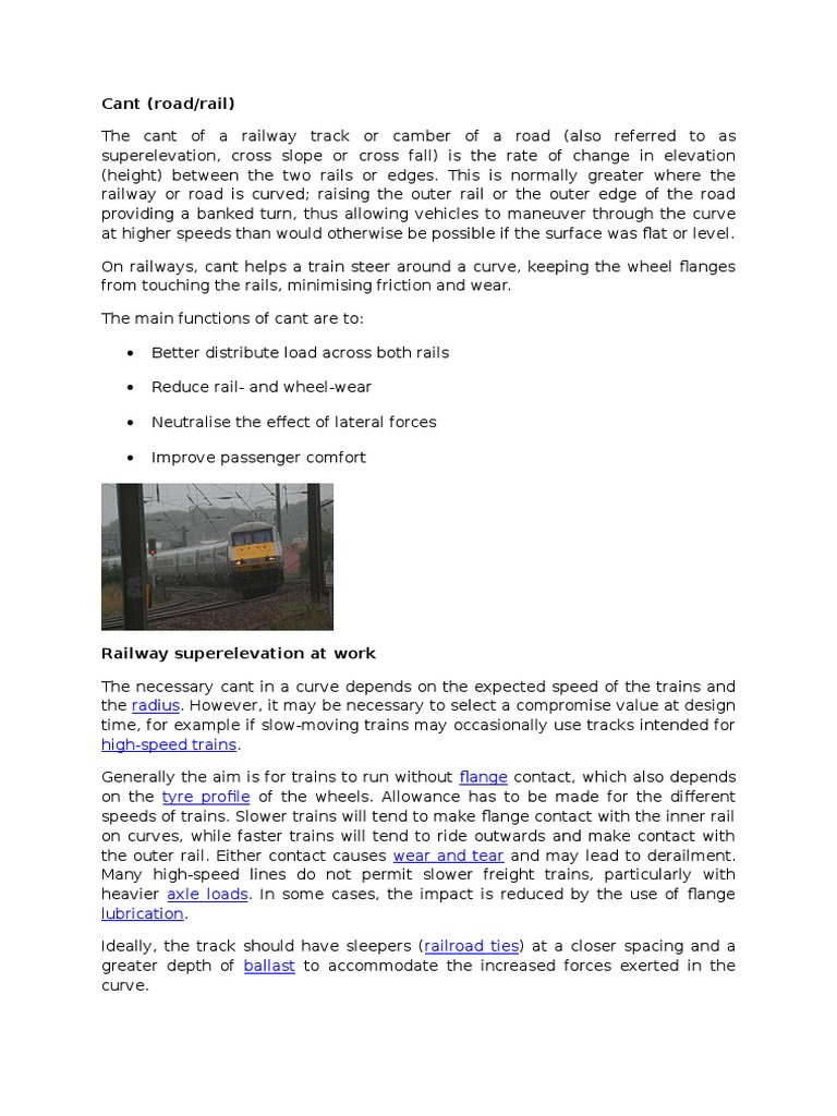 Cant (Road and Rail) | PDF | Transport Infrastructure | Transport
