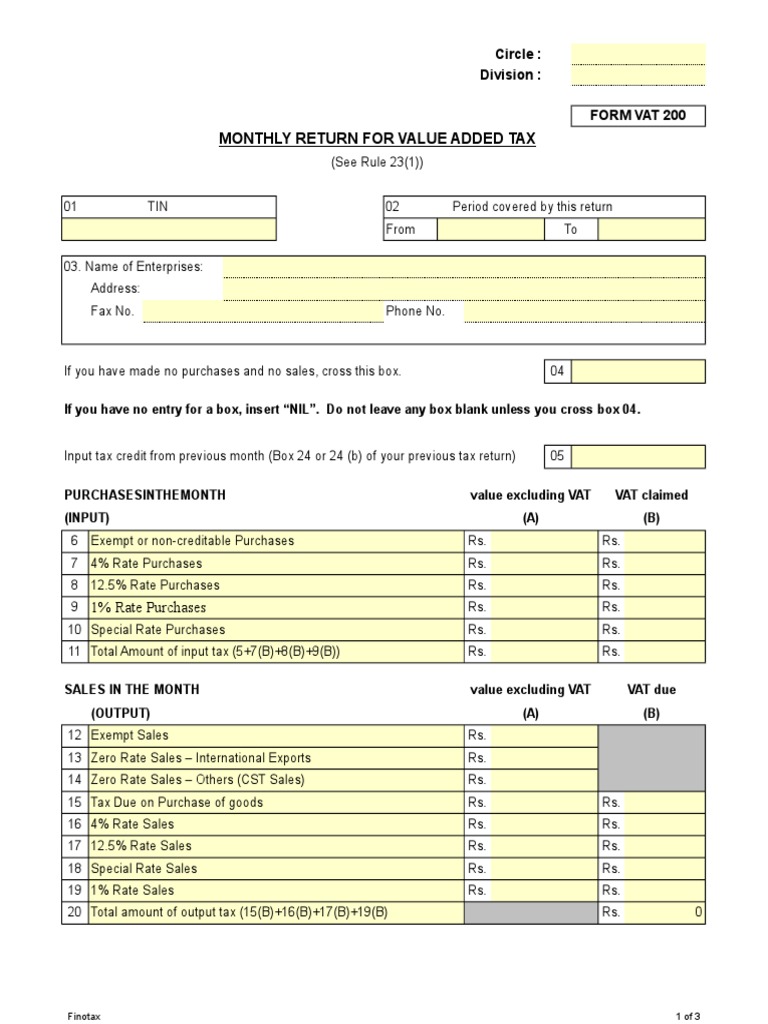 Monthly VAT Return Form Filing Guide | PDF | Value Added Tax | Tax Refund