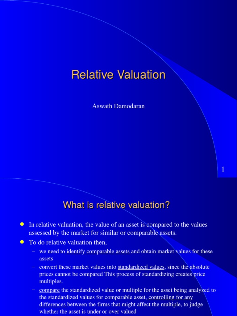 Relative Valuation - Ashwath Damodaran | PDF | Valuation (Finance ...