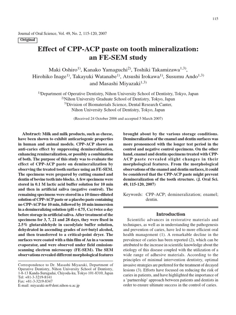 CPP Acp | PDF | Tooth Enamel | Dentistry