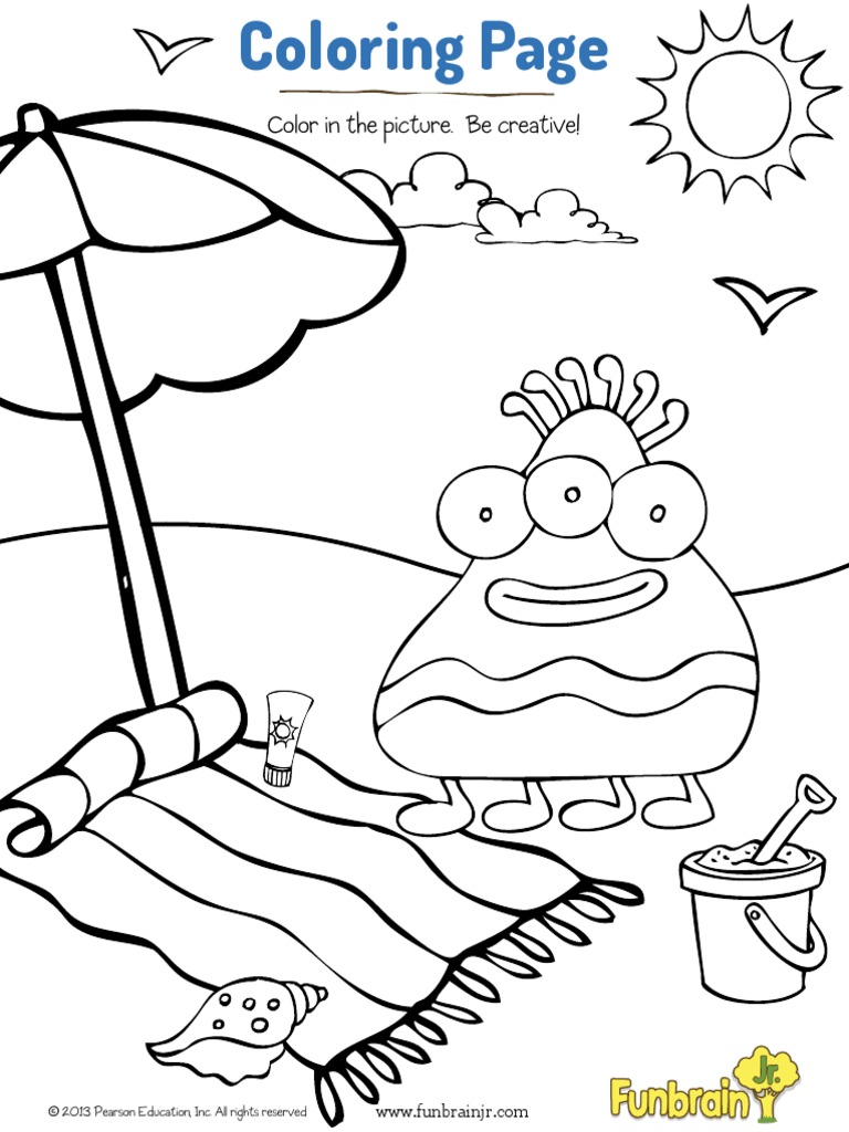 Beach Day Coloring Page | PDF