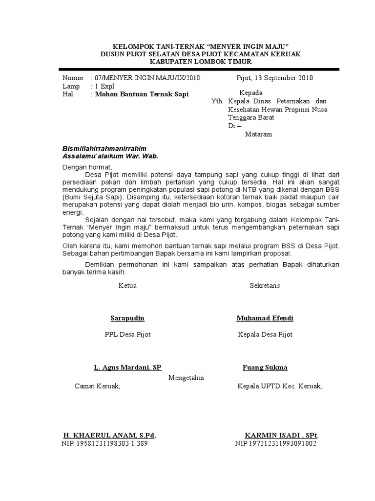 Proposal Sapi Pijot | PDF