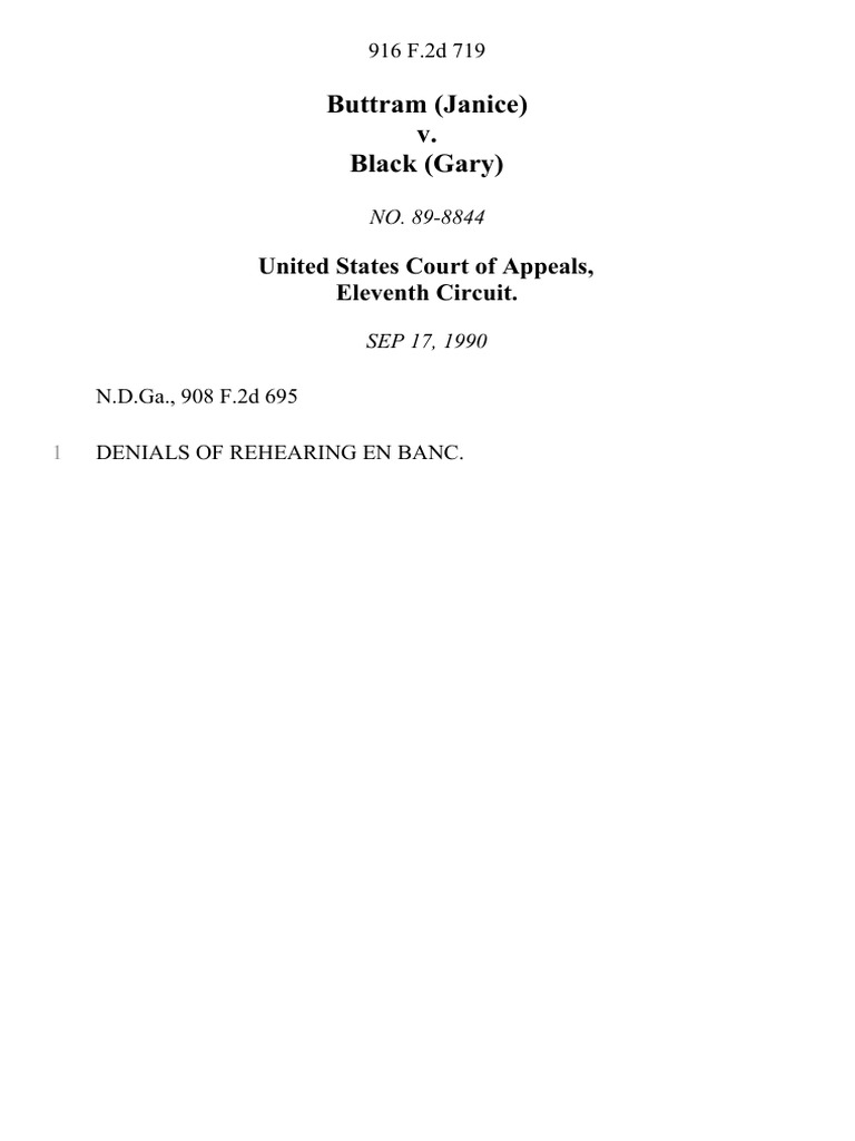 Buttram (Janice) v. Black (Gary), 916 F.2d 719, 11th Cir. (1990) | PDF