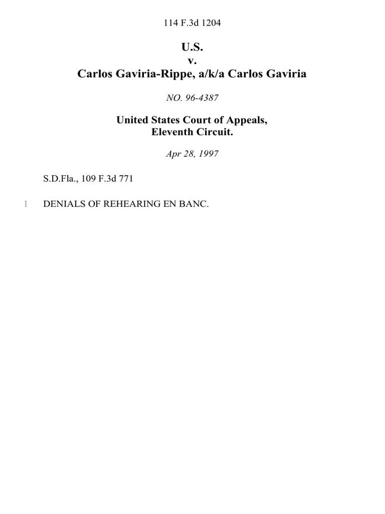 United States v. Carlos Gaviria-Rippe, A/K/A Carlos Gaviria, 114 F.3d ...