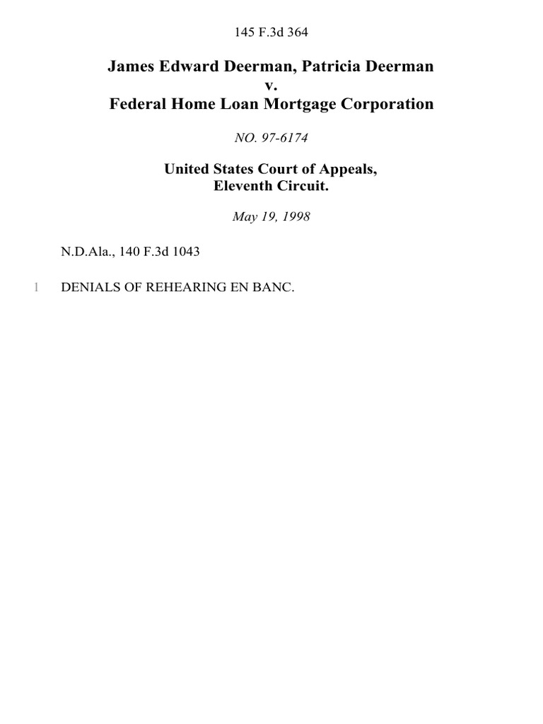 James Edward Deerman, Patricia Deerman v. Federal Home Loan Mortgage ... James Edward Deerman, Patricia Deerman v. Federal Home Loan Mortgage ...
