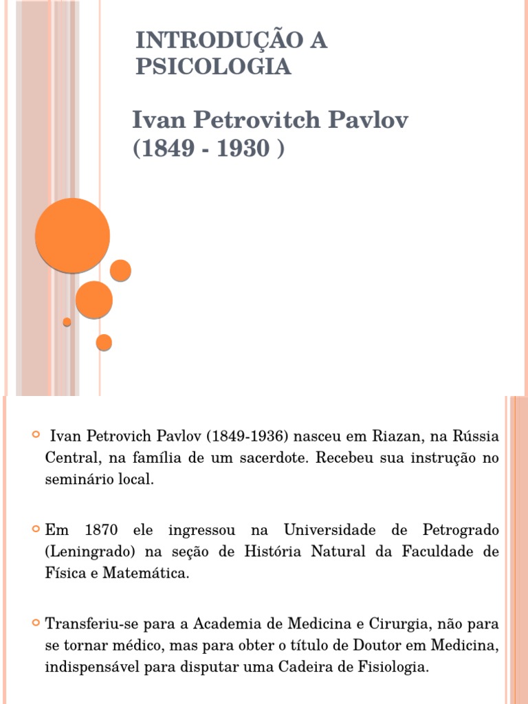 5 - Ivan Pavlov. | PDF | Cães | Psicologia