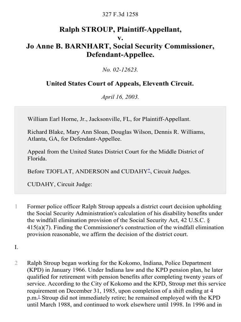 Ralph Stroup v. Jo Ane B. Barnhart, 327 F.3d 1258, 11th Cir. (2003 ...